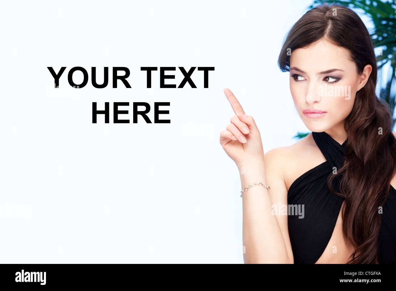 Pretty Woman Point Index Finger High Resolution Stock Photography and ...