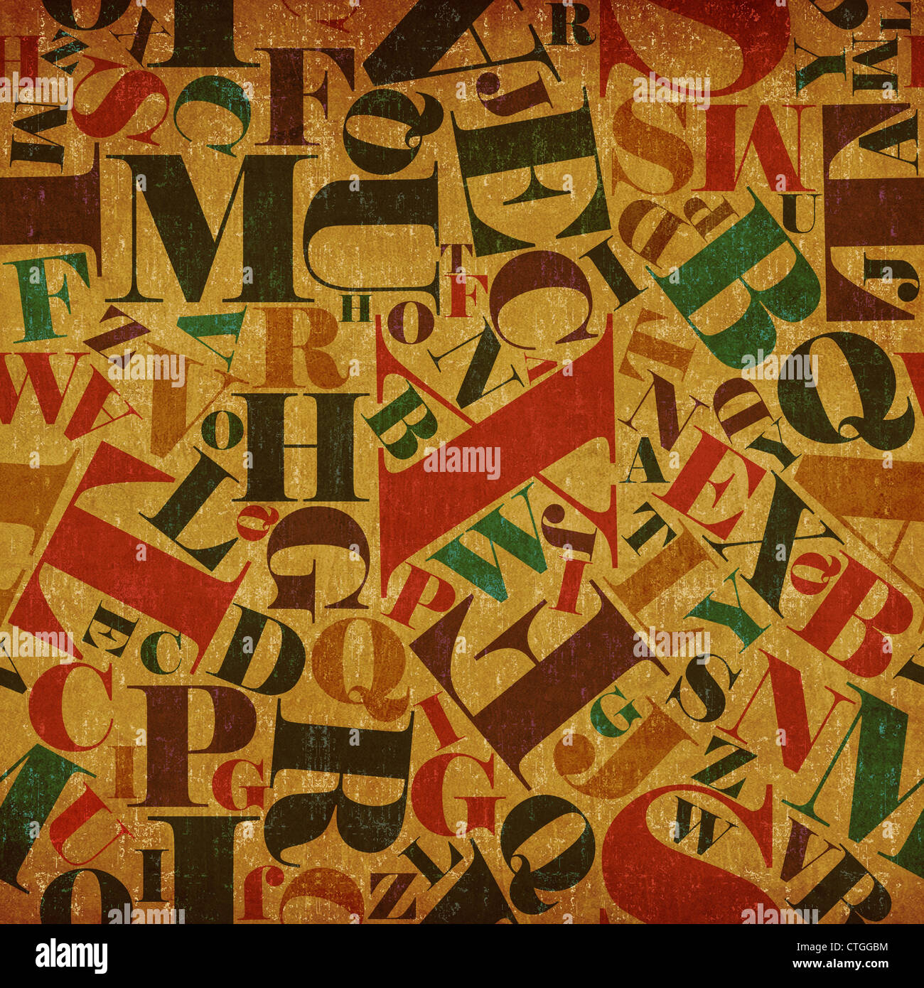 Fonts letters vintage seamless pattern background Stock Photo - Alamy