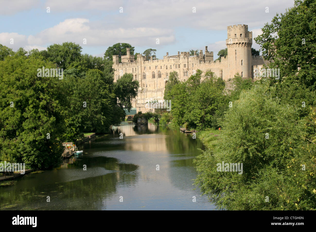 Warwick Castle from River Avon Warwick Warwickshire England UK Stock ...