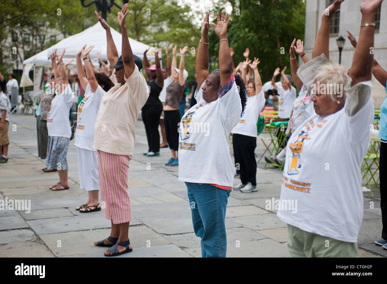 Senior citizens participate in a restorative movement class in Brooklyn ...