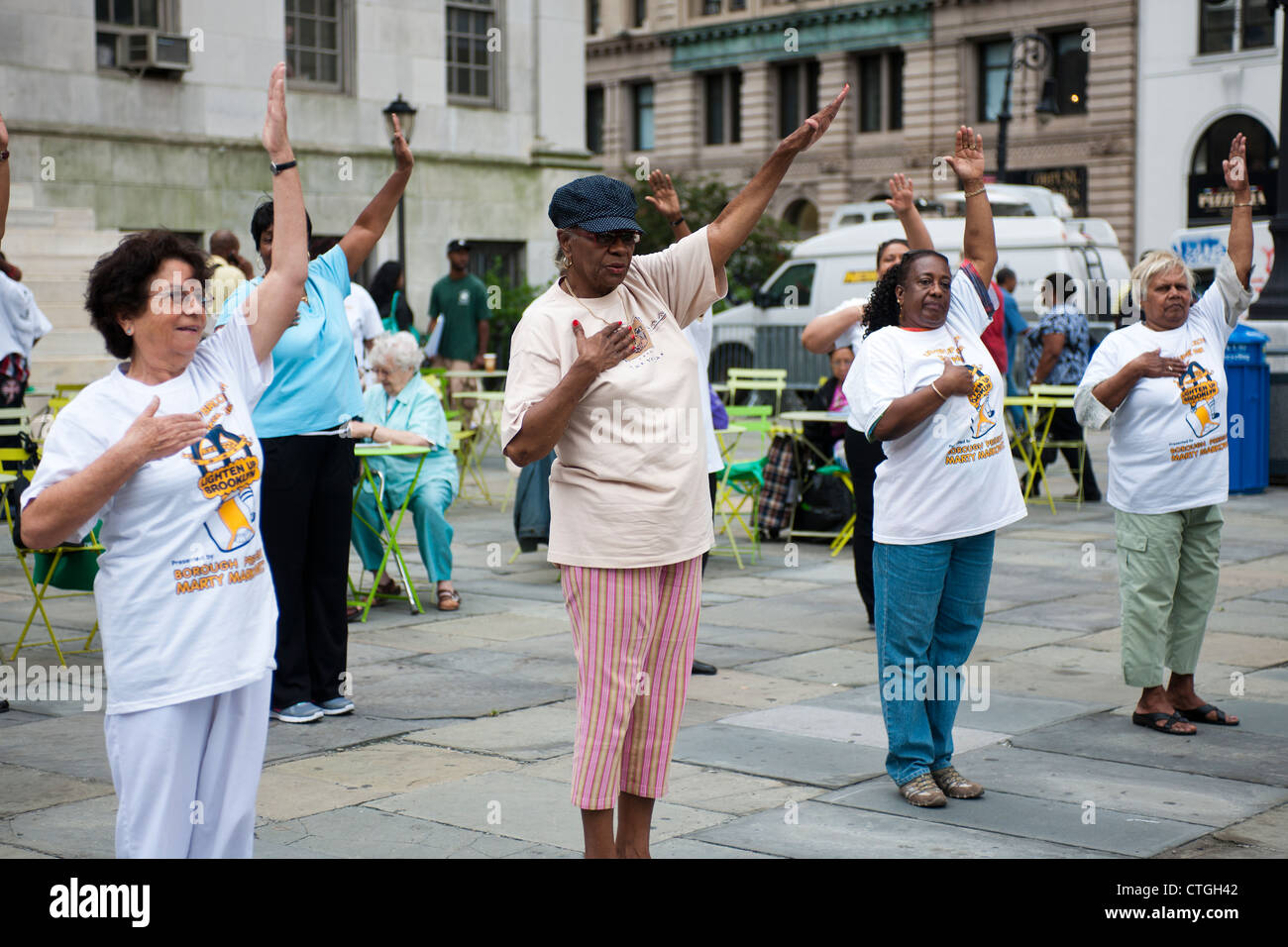 Senior citizens participate in a restorative movement class in Brooklyn ...
