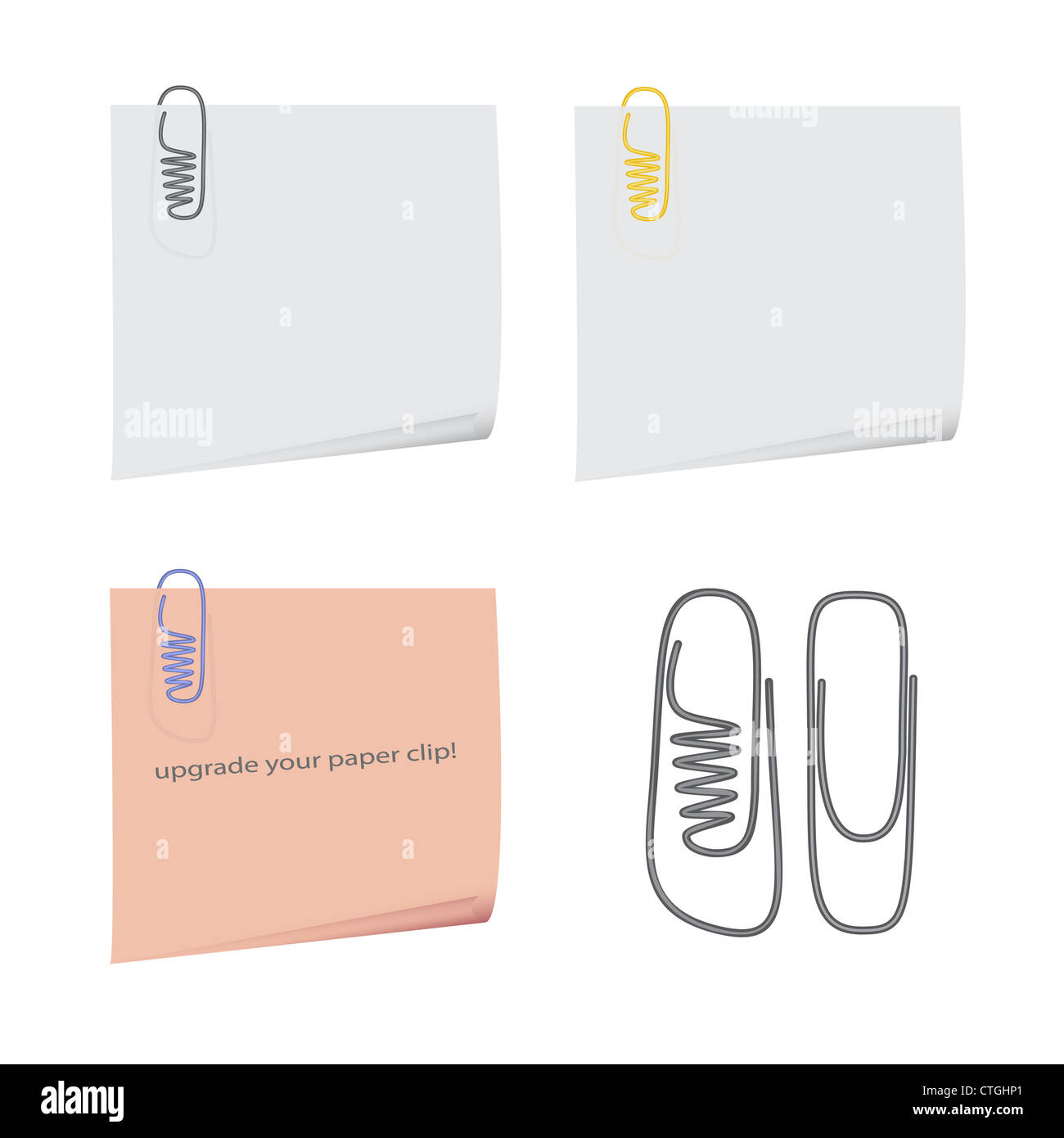 nice image of isolated reminders with original paper clips Stock Photo ...