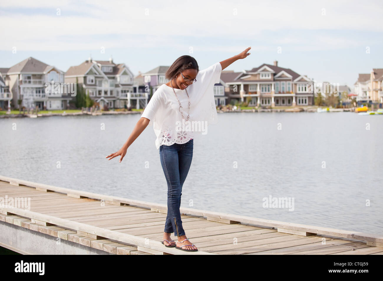 Girl on a rail hi-res stock photography and images - Alamy