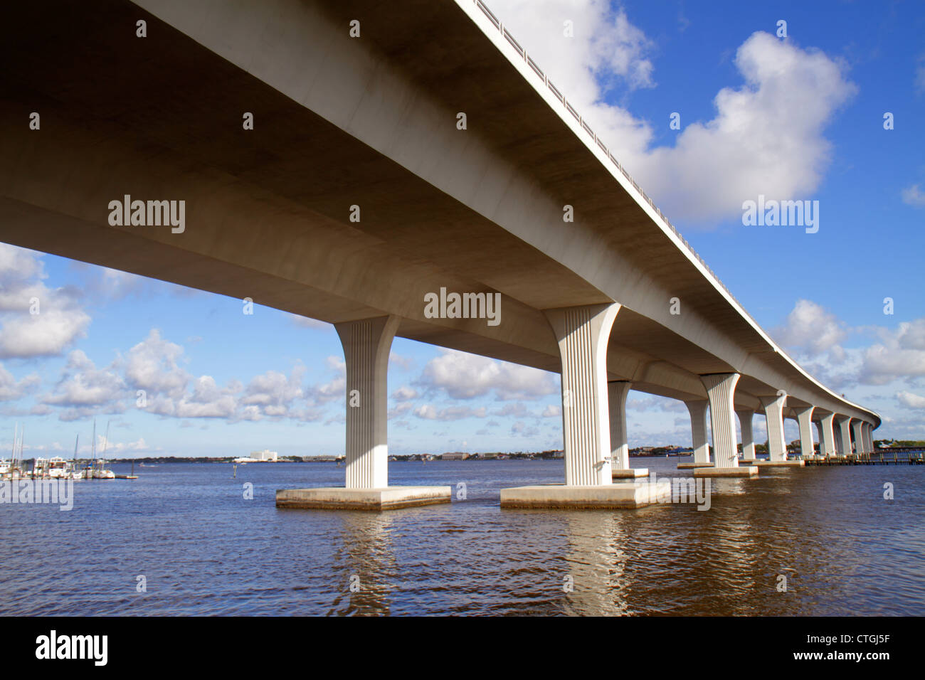 Stuart Florida,St. Lucie River water,U.S. 1 One Roosevelt Bridge,span ...