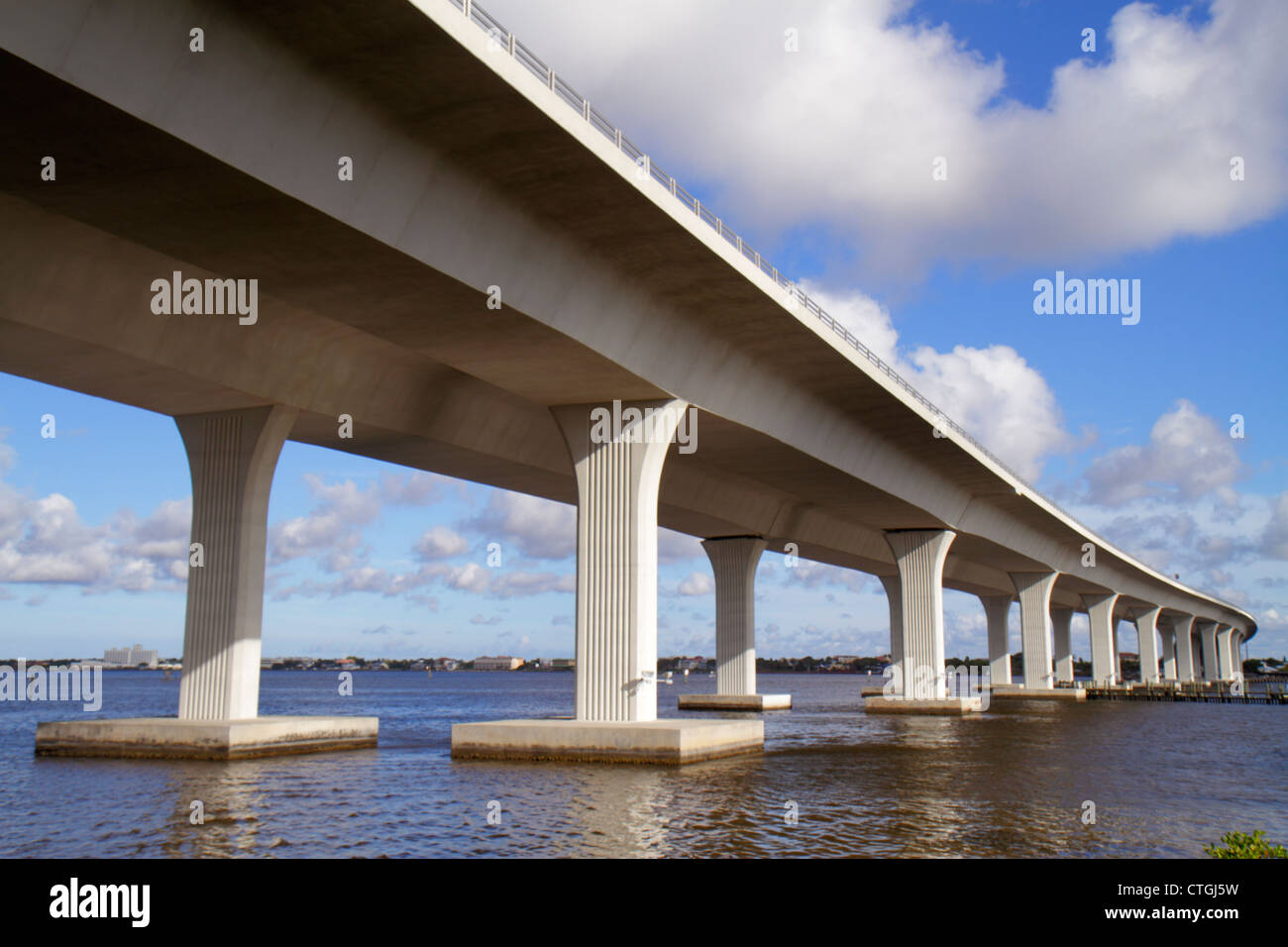 Stuart Florida,St. Lucie River water,U.S. 1 One Roosevelt Bridge,span ...