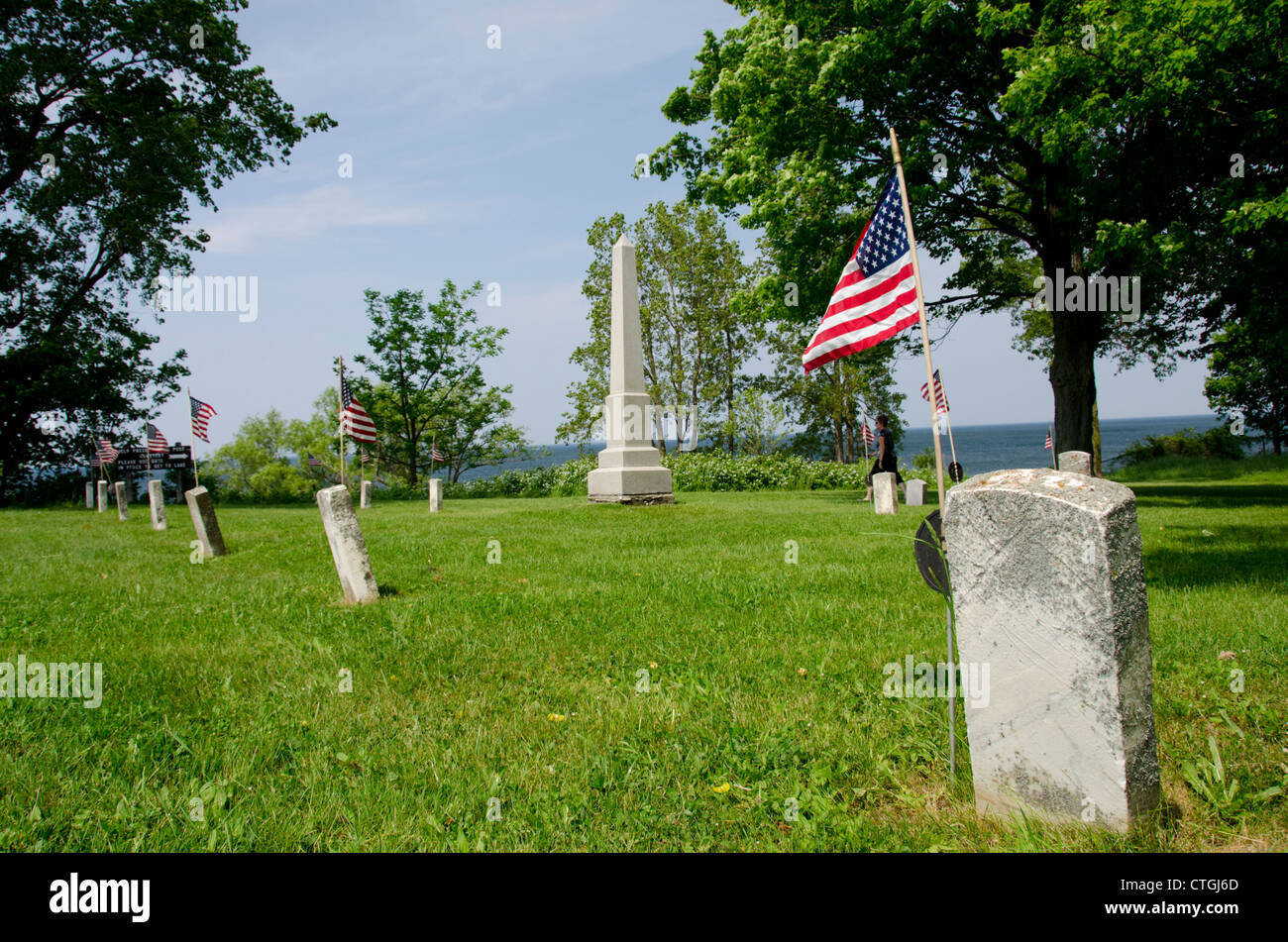 New York, Oswego. Fort Ontario State Historic Site. Military cemetery ...