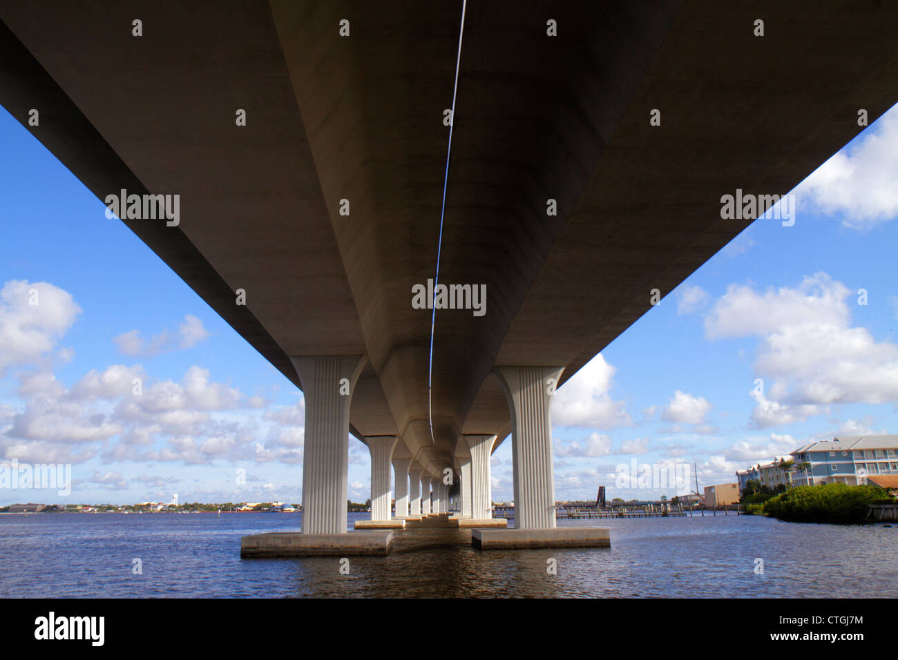 Stuart Florida,St. Lucie River water,U.S. 1 One Roosevelt Bridge,span ...