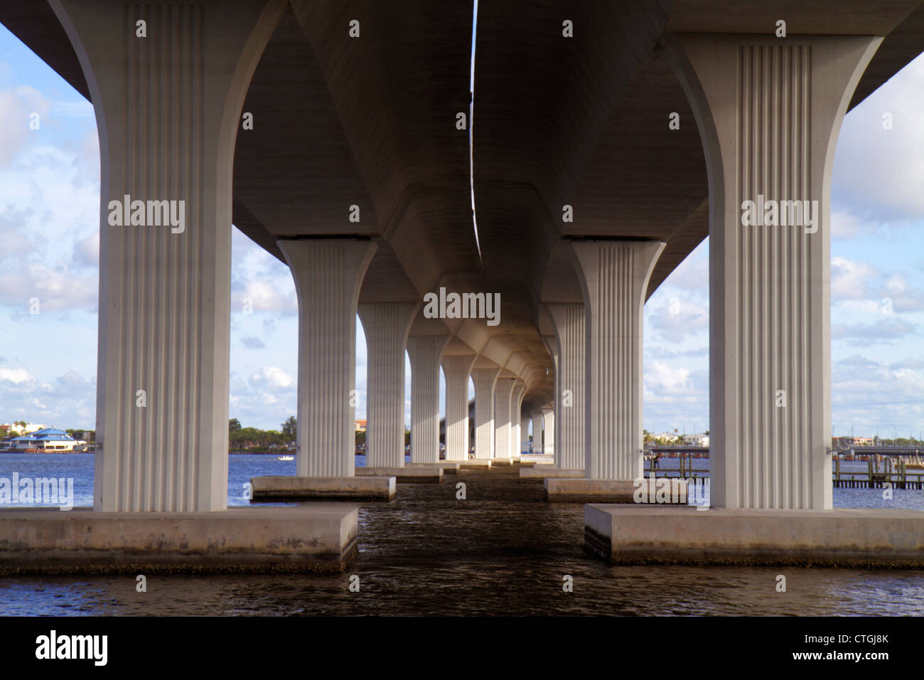 Stuart Florida,St. Lucie River water,U.S. 1 One Roosevelt Bridge,span ...