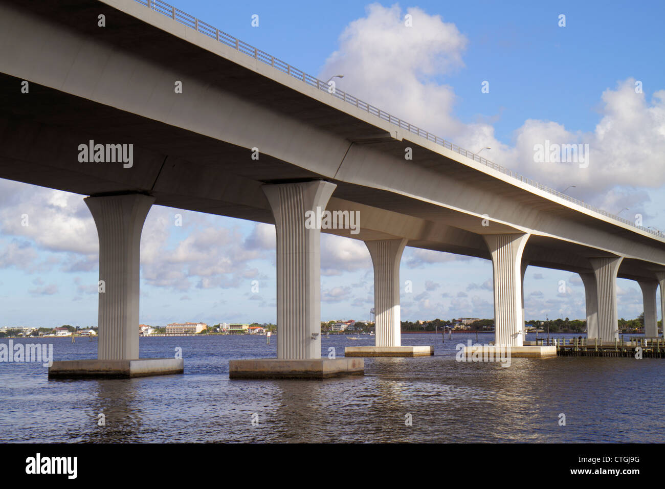 Stuart Florida,St. Lucie River water,U.S. 1 One Roosevelt Bridge,span ...