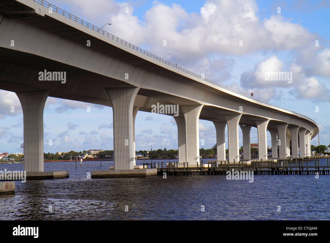 Stuart Florida St. Lucie River U.S. 1 One Roosevelt Bridge span Stock ...
