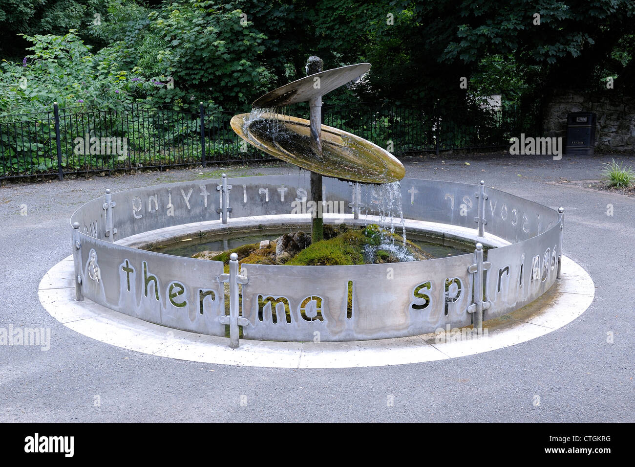 A fountain fed by thermal springs in Derwent Gardens matlock bath ...