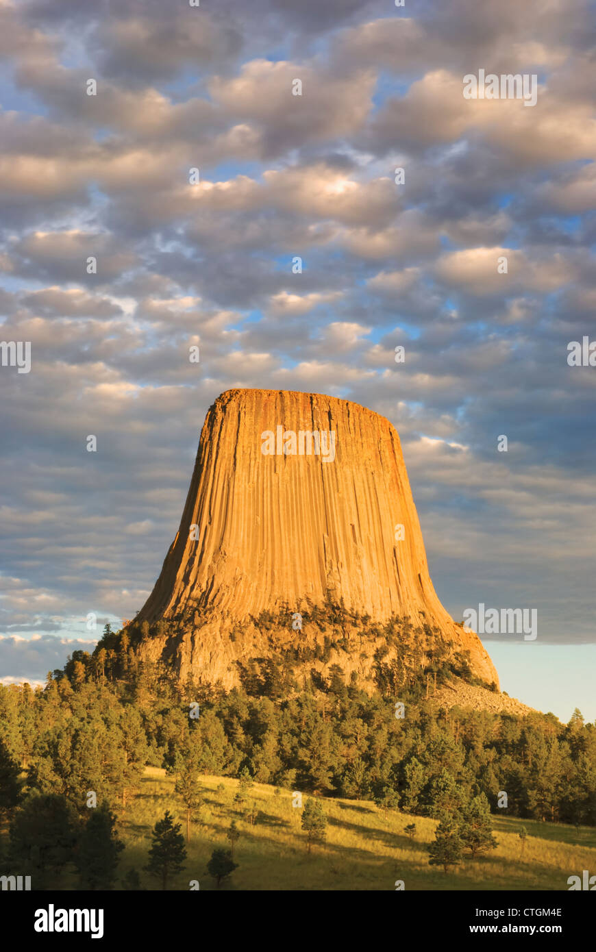 Devils Tower During Sunrise Sunset