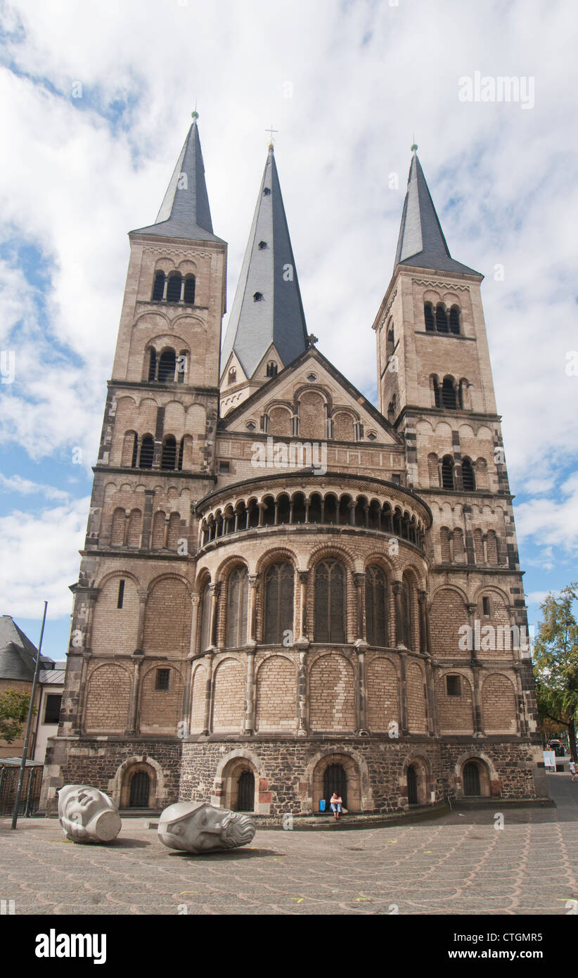 Bonn Minster With Sculputures Depicting The Heads Of Saints Cassius & Florentius; Bonn North ...