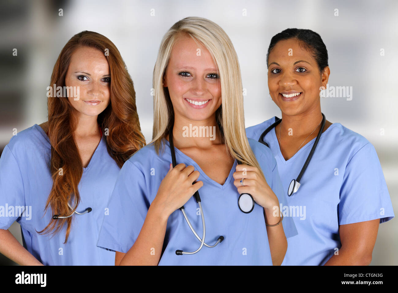 Group of nurses set in a hospital Stock Photo - Alamy