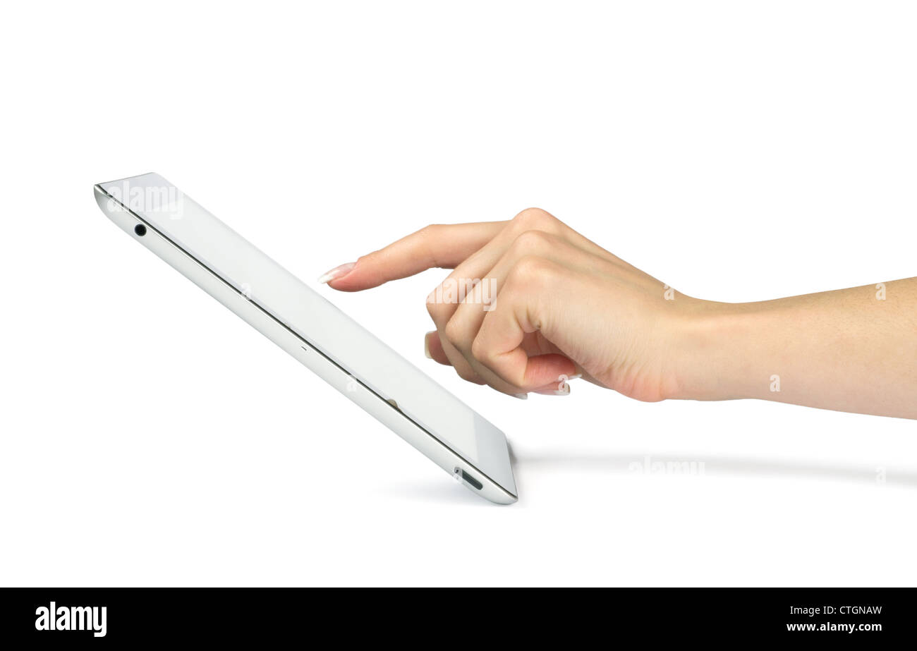 tablet computer in a hands Stock Photo - Alamy