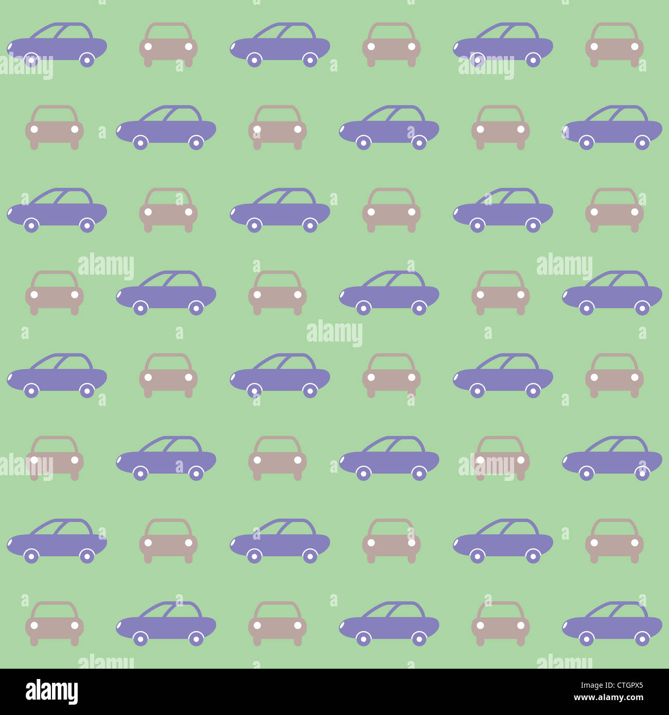 Cheerful colorful cars wallpaper on a green background Stock Photo - Alamy