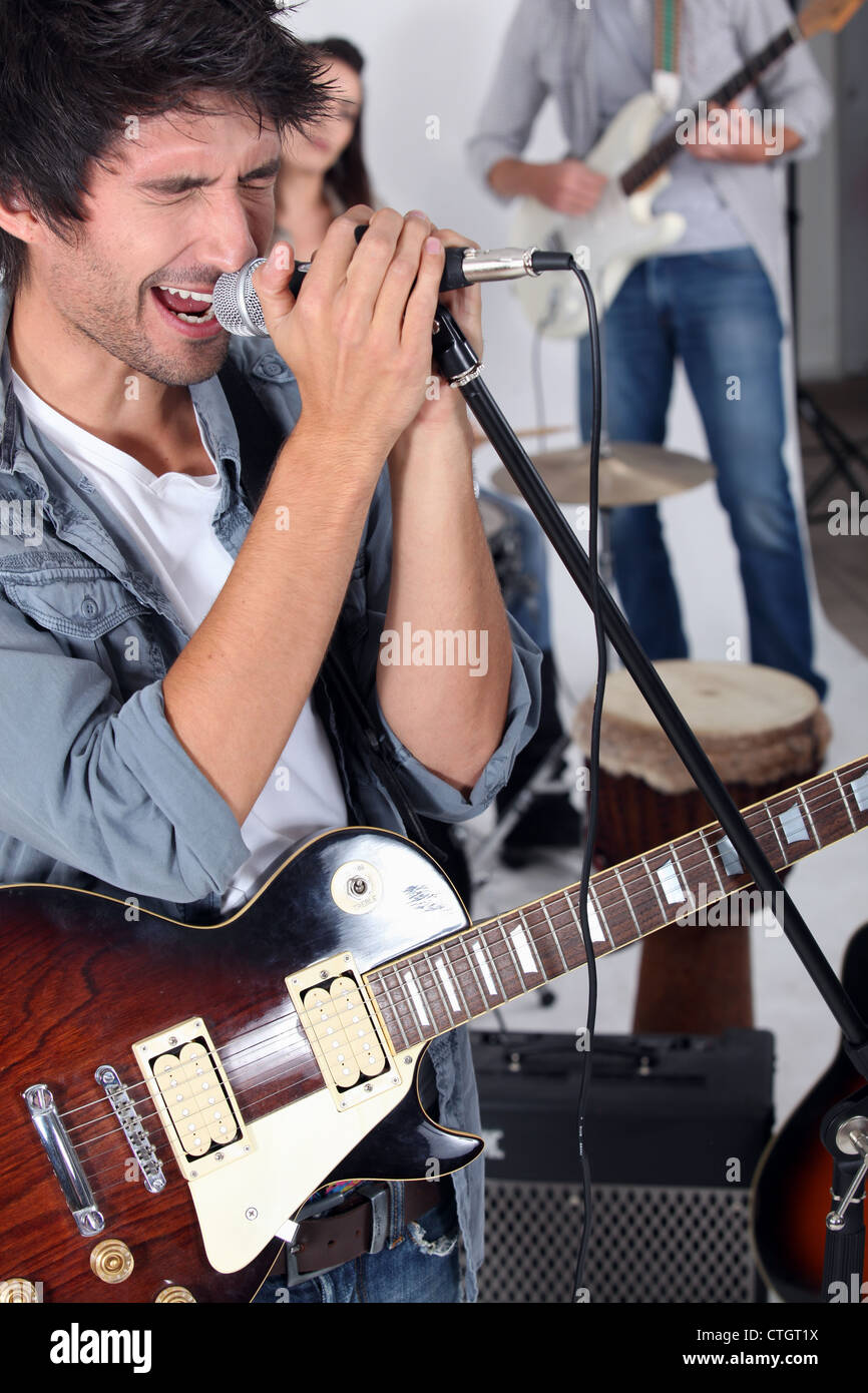 Hot Guy Playing Electric Guitar
