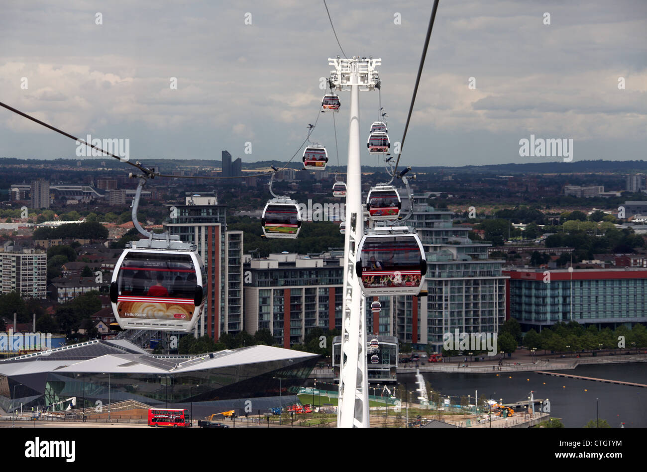 Emirates Air Line which is also known as the Thames Cable Car Stock ...