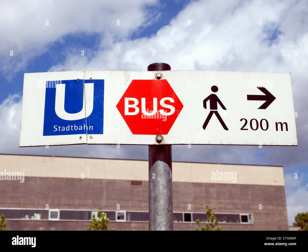 Ubahn underground metro subway tube and bus and pedestrian area sign ...