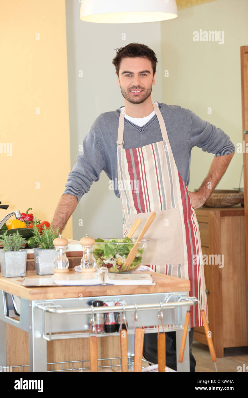 Man cooking at home Stock Photo - Alamy
