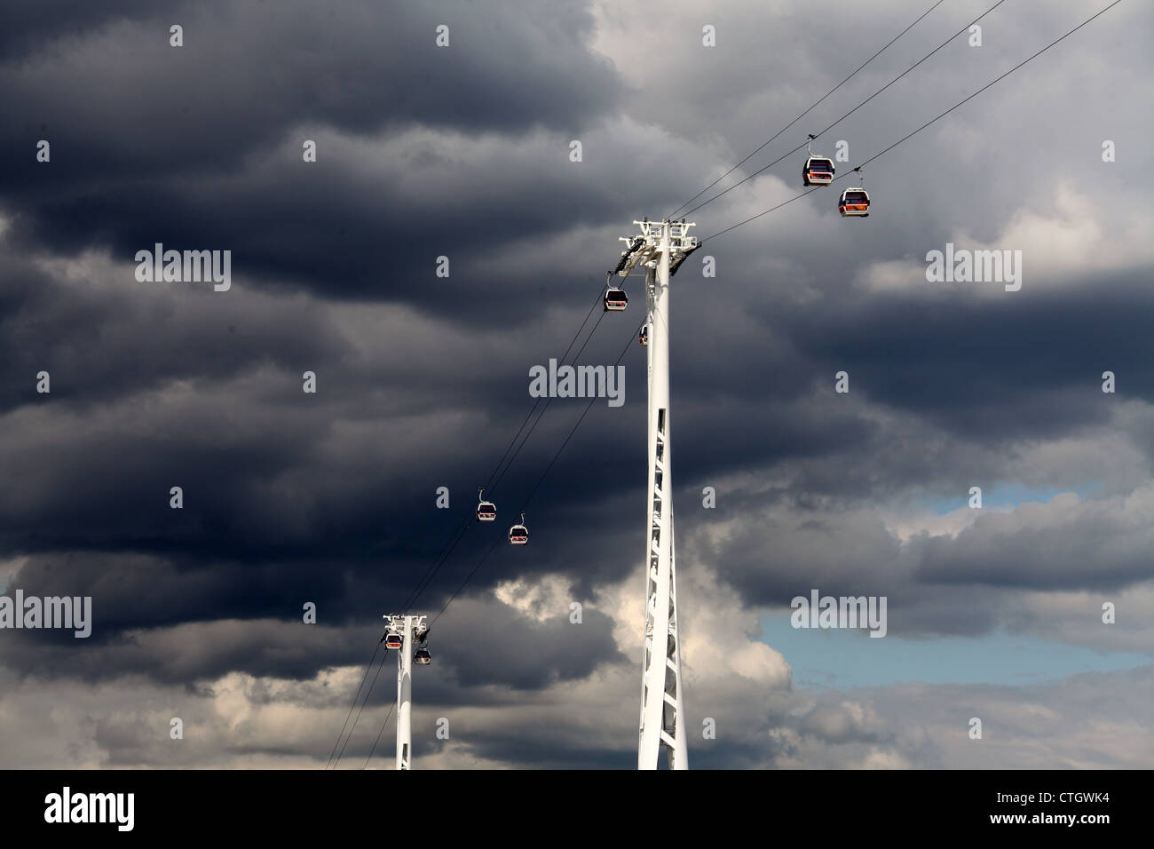 Emirates Air Line which is also known as the Thames Cable Car Stock ...