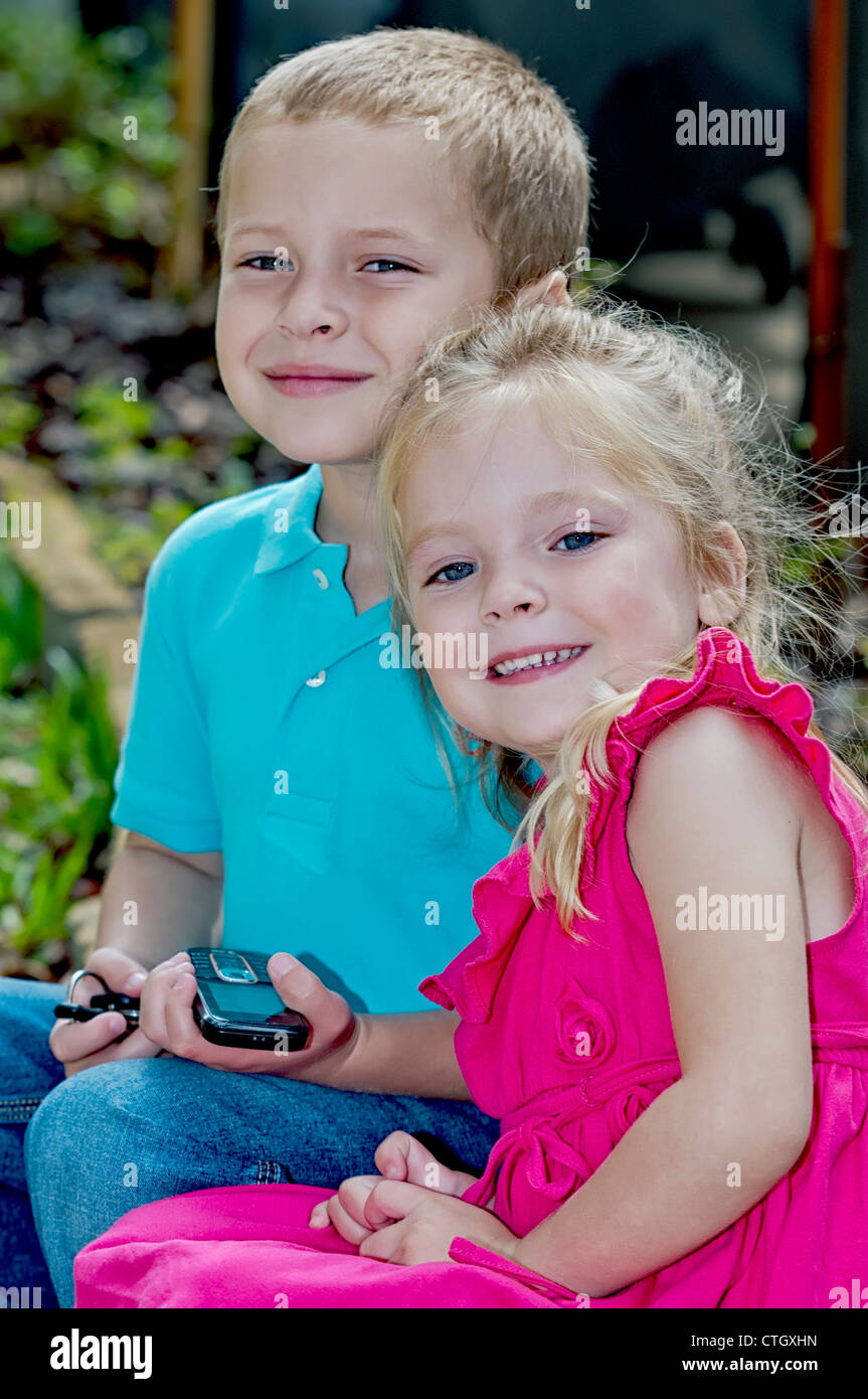 Loving photo of affectionate brother and sister Stock Photo - Alamy