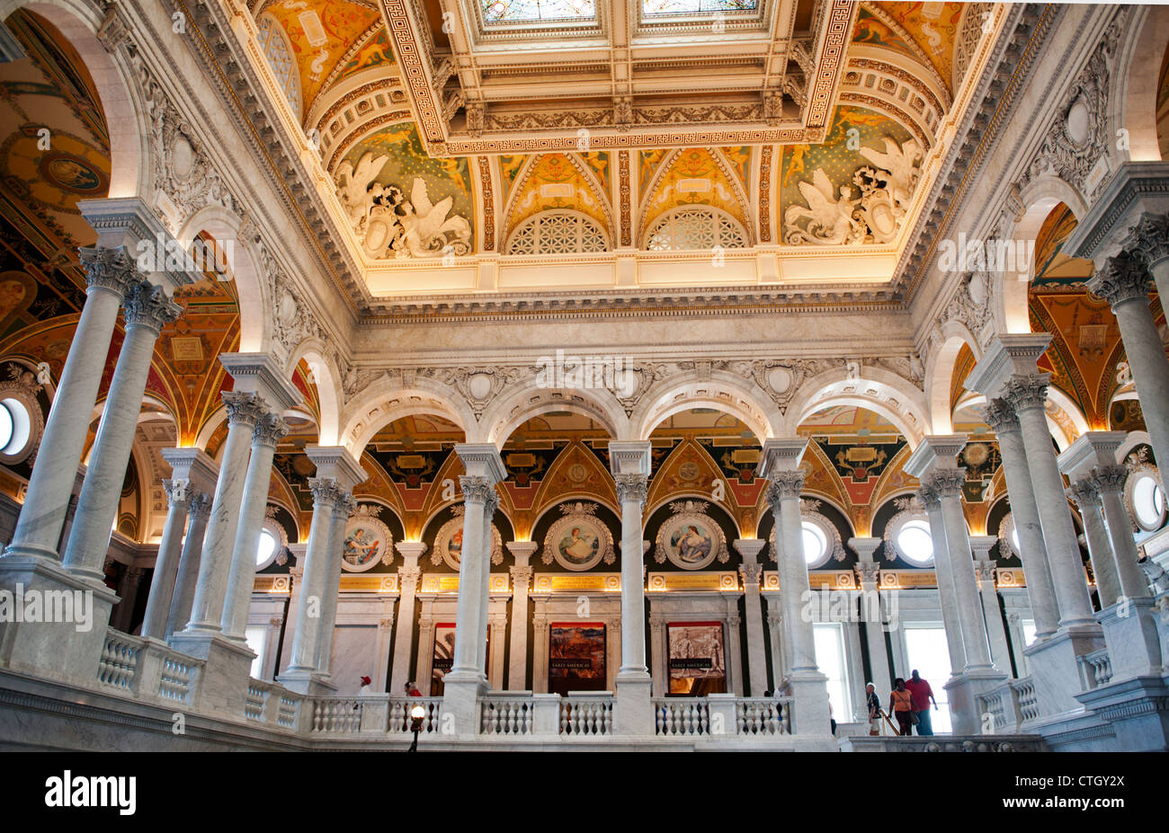 The Great Hall in The Library of Congress in Washington DC Stock Photo ...