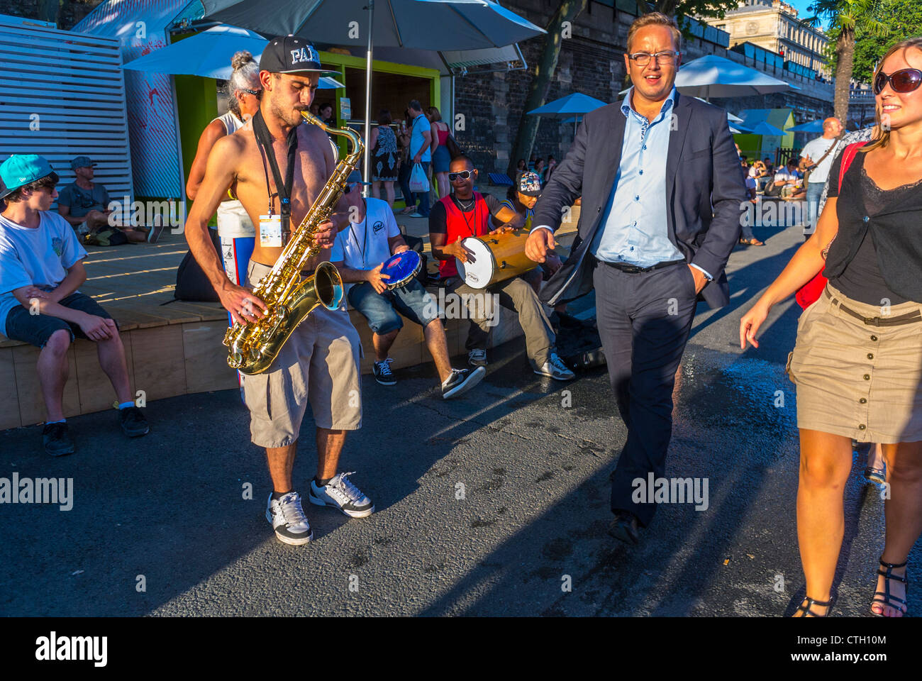 Paris, France, Local Brass Band, Musicians Playing at Public Events ...