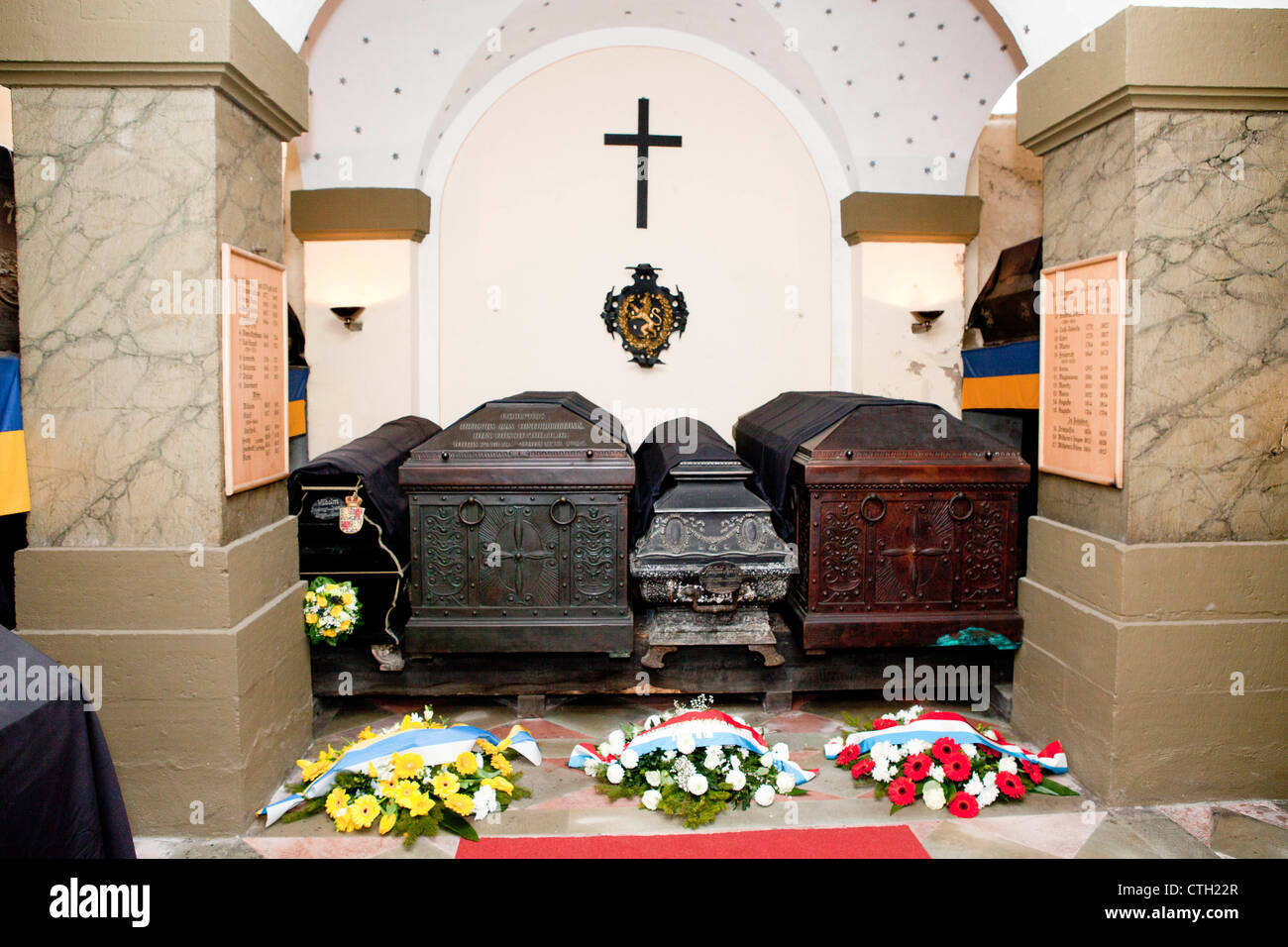 The Nassau family crypt at the 300 year old castle church, with on the ...