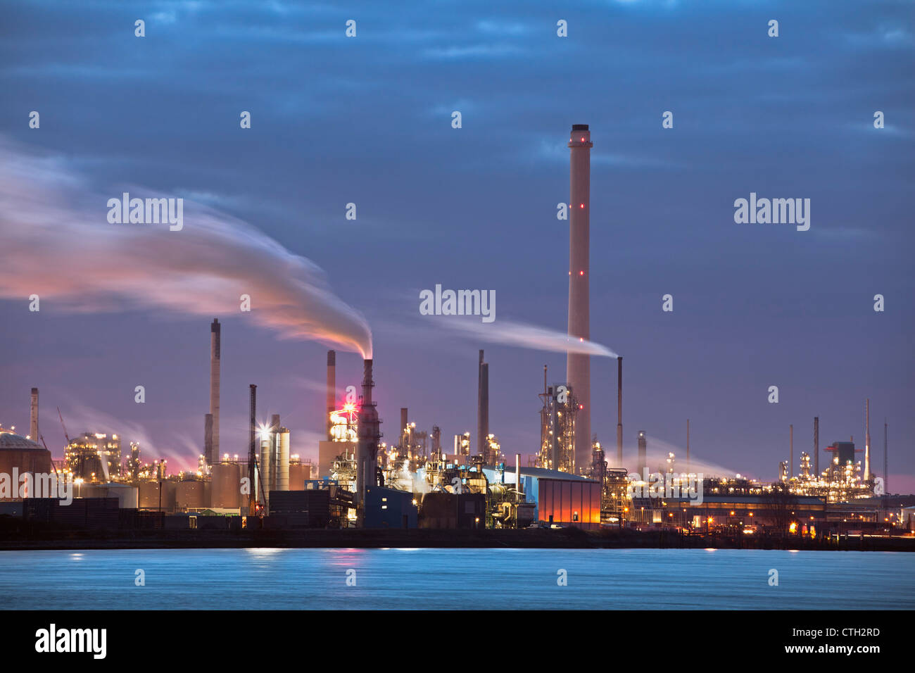The Netherlands, Rotterdam, Port, Petro chemical industry Stock Photo ...