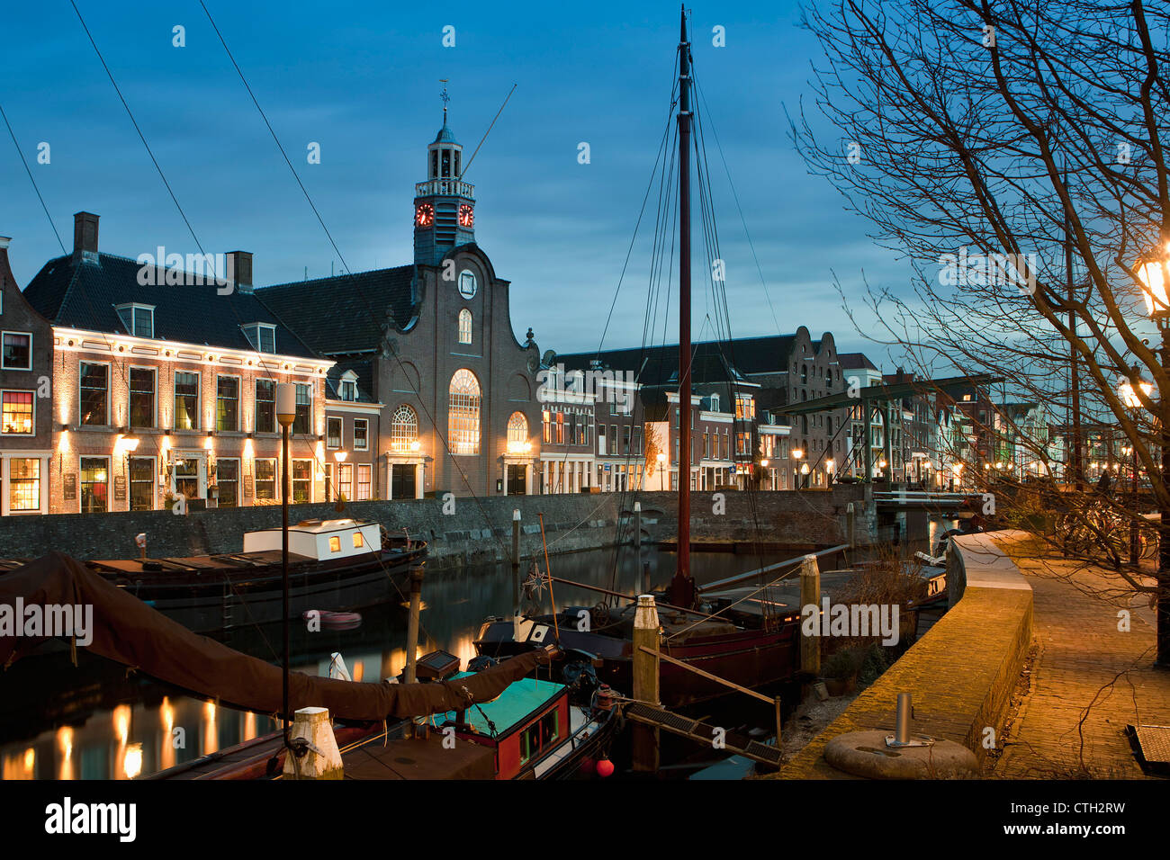 The Netherlands, Rotterdam, Old harbor near centre called Delfshaven ...