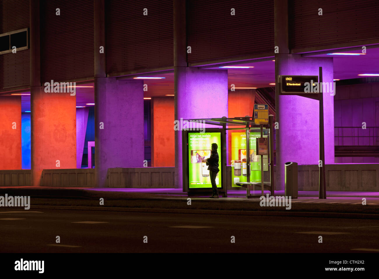 Artwork of changing light in the arcade under the Dutch Institute of ...