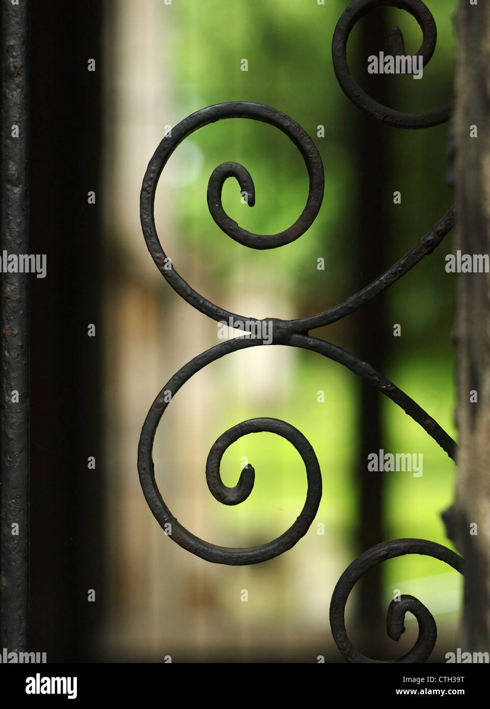 Iron scroll work in old church Stock Photo - Alamy