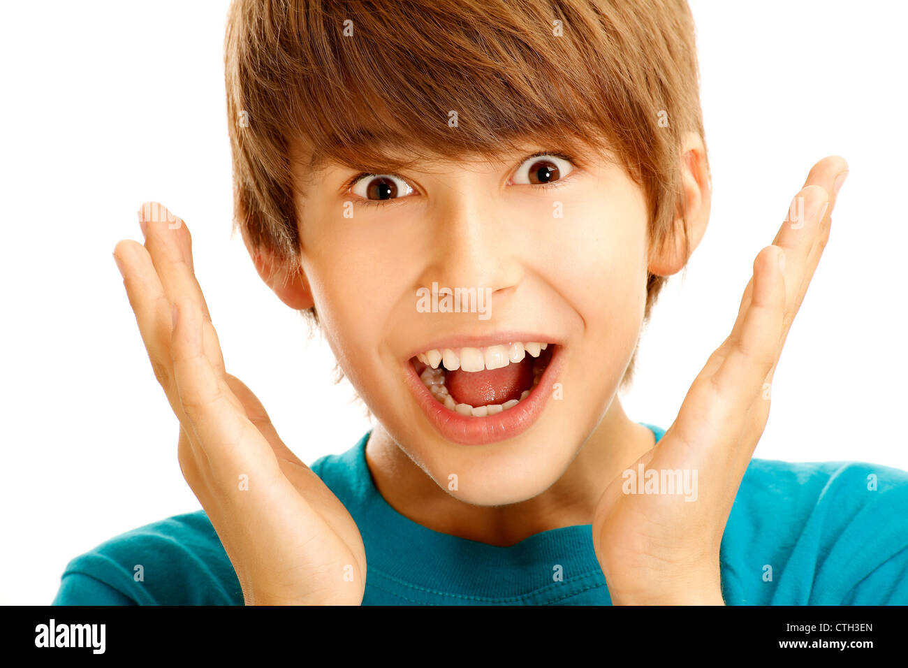 Portrait of young amazed boy Stock Photo - Alamy