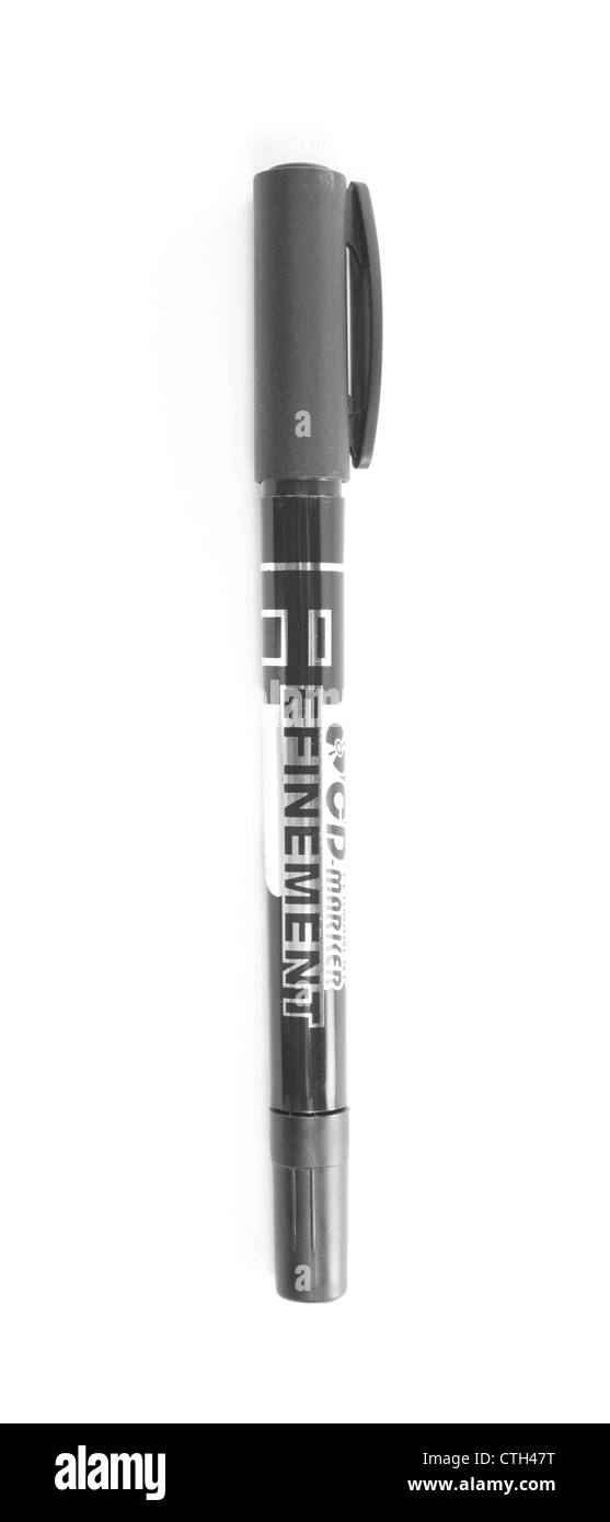 Single black marker isolated on white background Stock Photo - Alamy