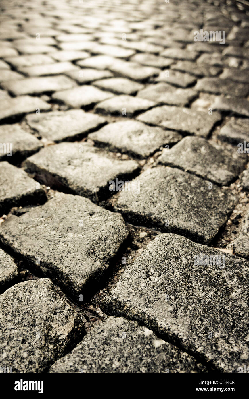 road paved with setts Stock Photo - Alamy