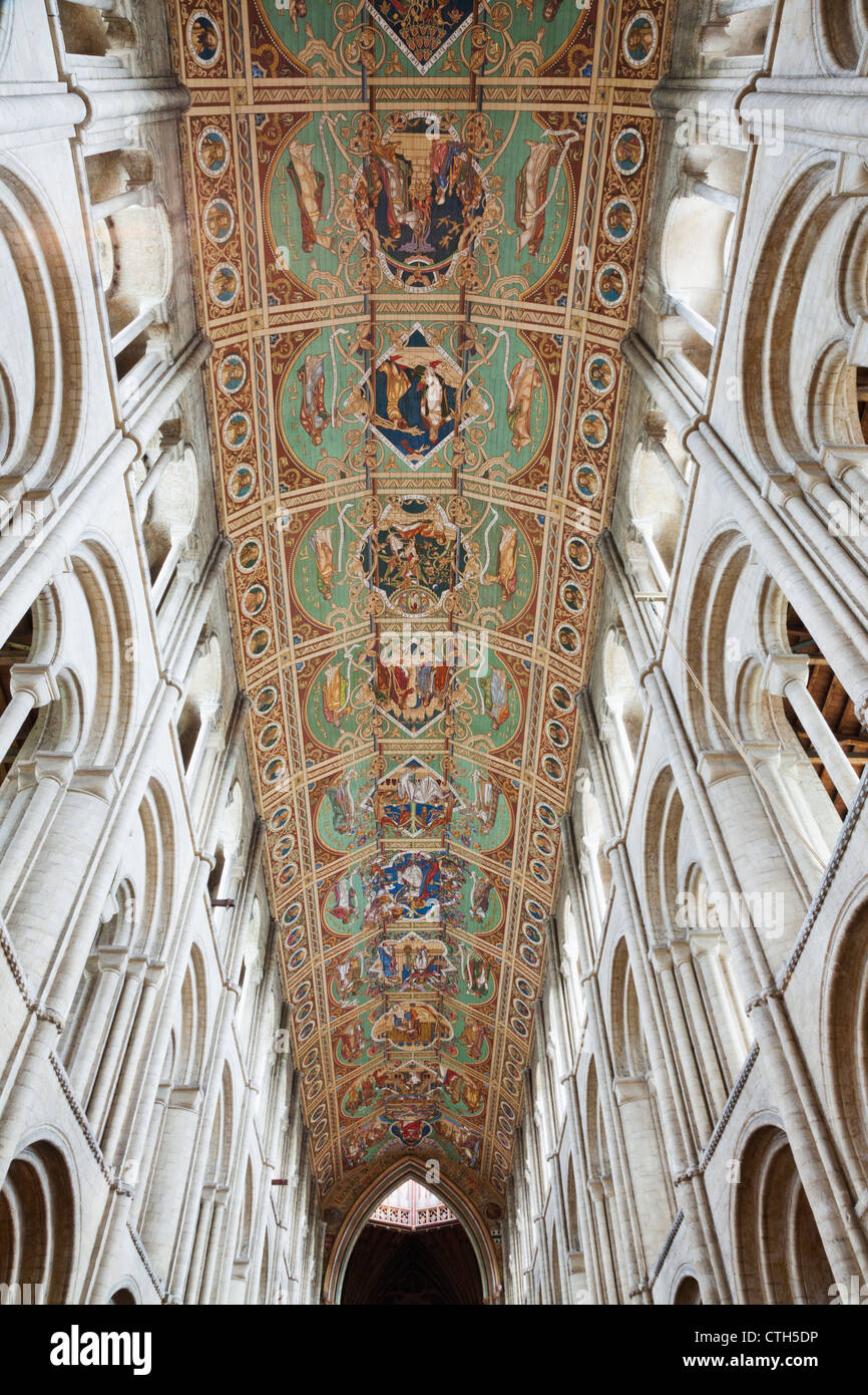 England, Cambridgeshire, Ely, Ely Cathedral, The Nave Ceiling depicting ...