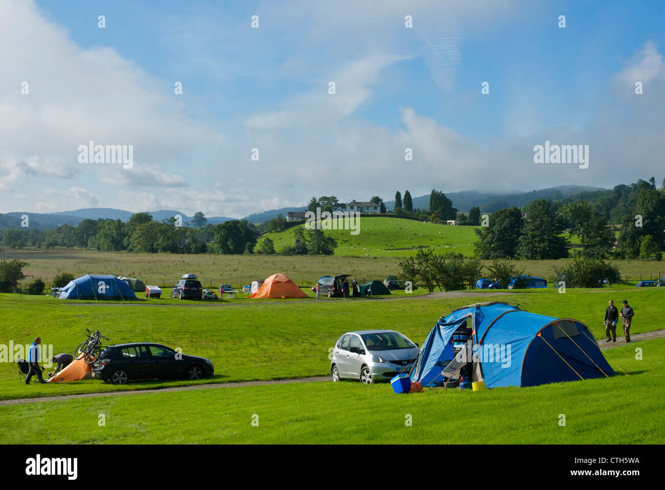 Hawkshead Hall campsite, near the village of Hawkshead, Lake District ...