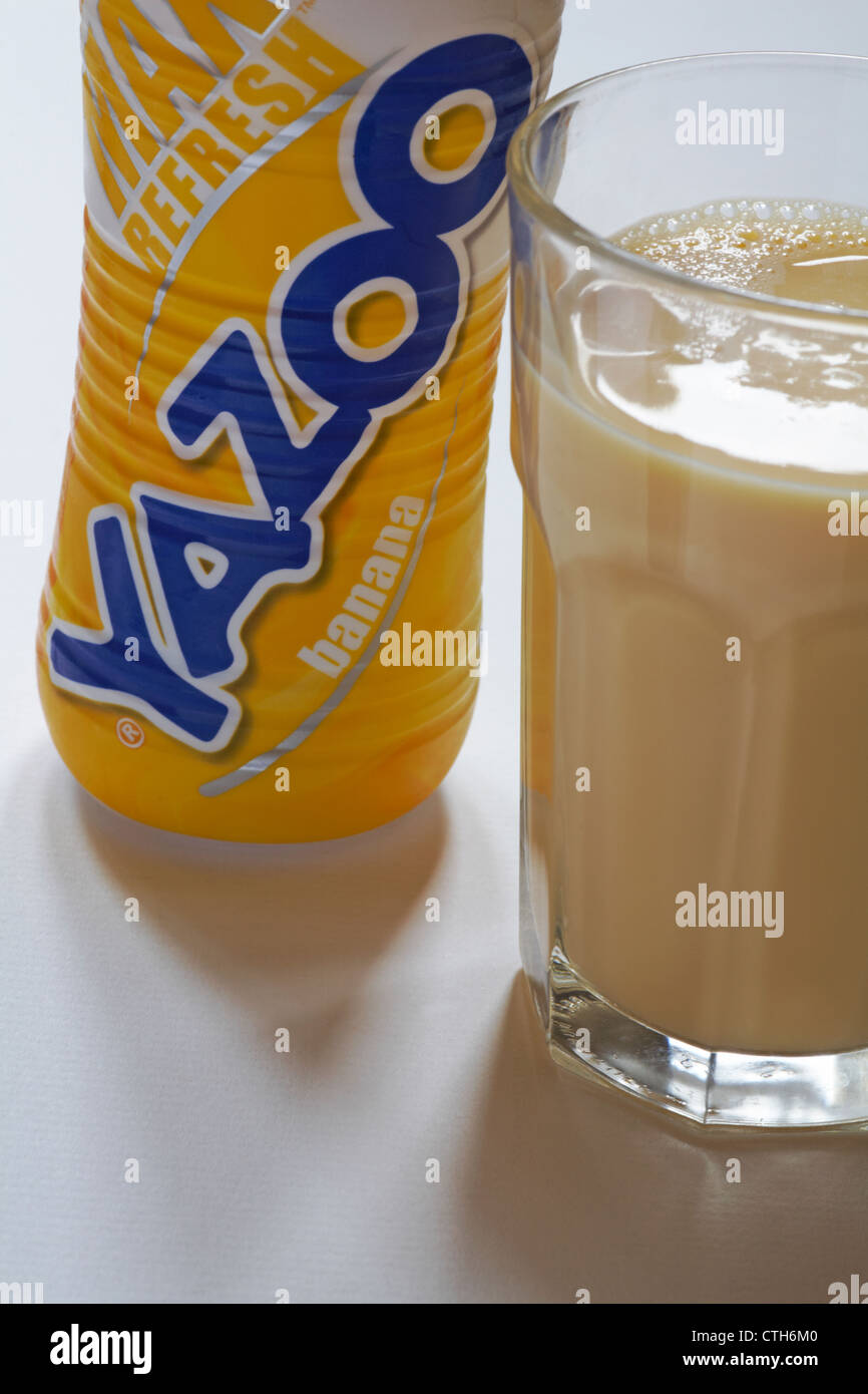 Glass of yazoo banana milkshake hi-res stock photography and images - Alamy