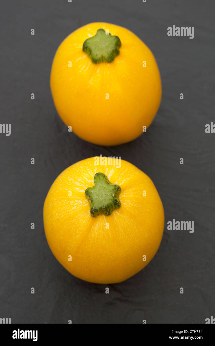 Round Yellow Courgettes Stock Photo - Alamy