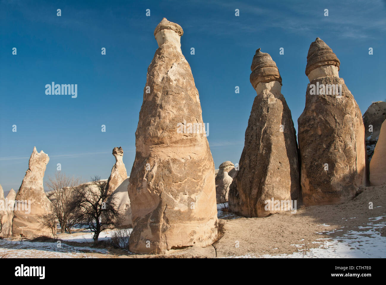 Fairy Chimneys rock formations at the Lovers Valley, Cappadocia, Goreme ...