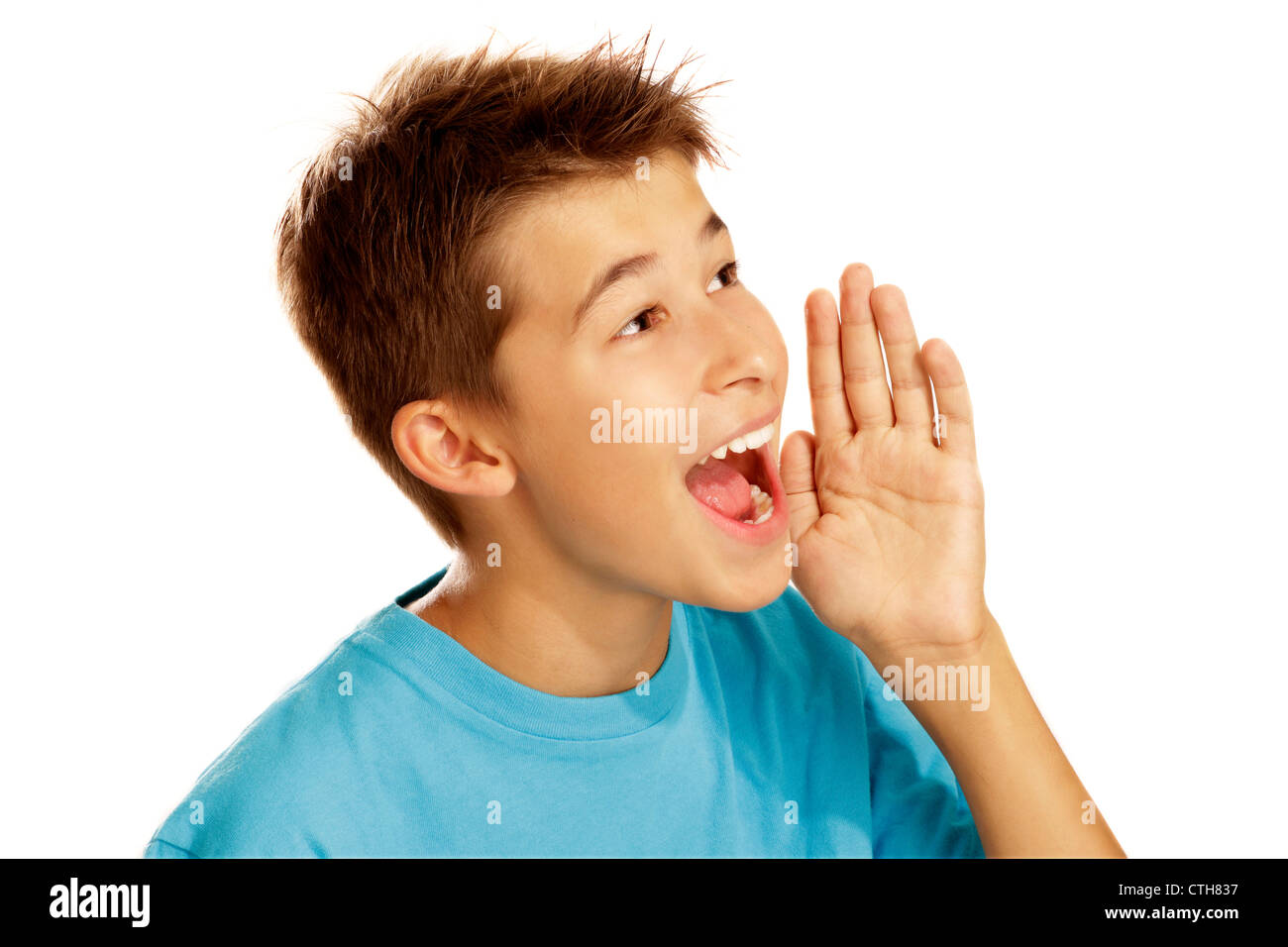 boy screaming on white Stock Photo - Alamy