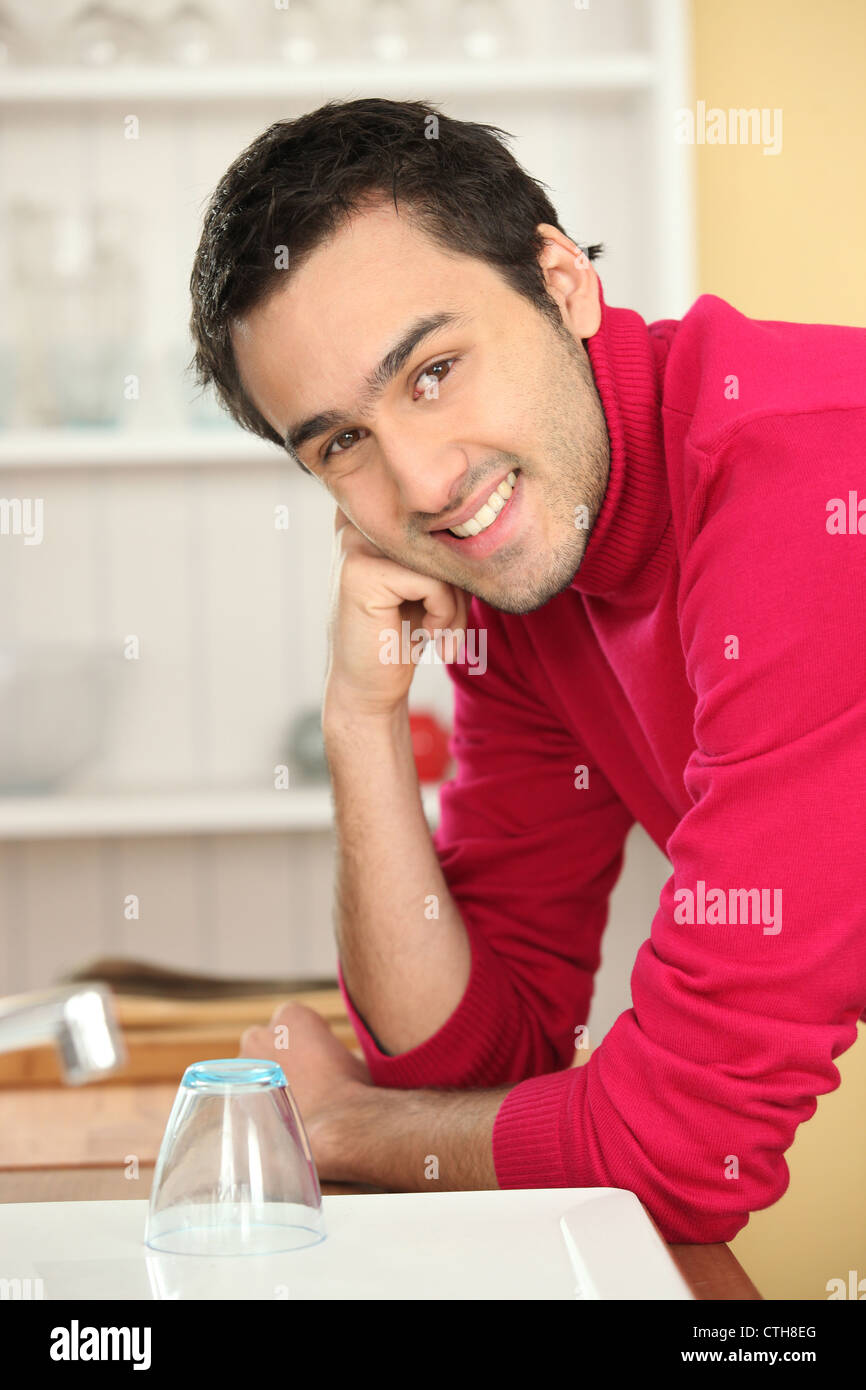 Man in the kitchen Stock Photo - Alamy