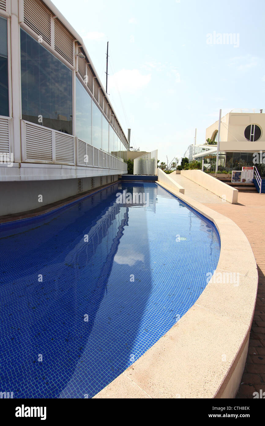 modern architecture in a building surrounded by water Stock Photo - Alamy