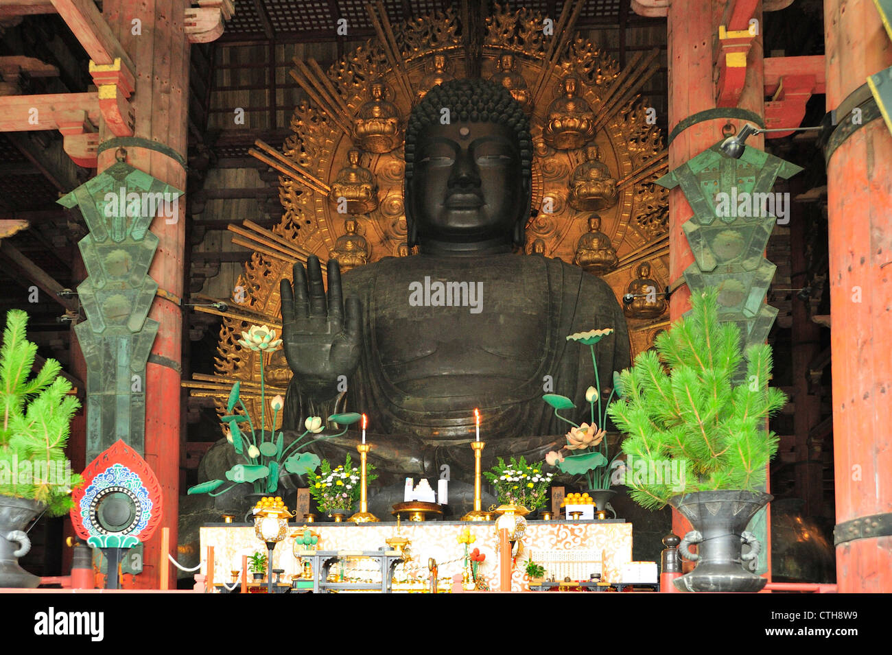 Inside of the todai ji temple hi-res stock photography and images - Alamy