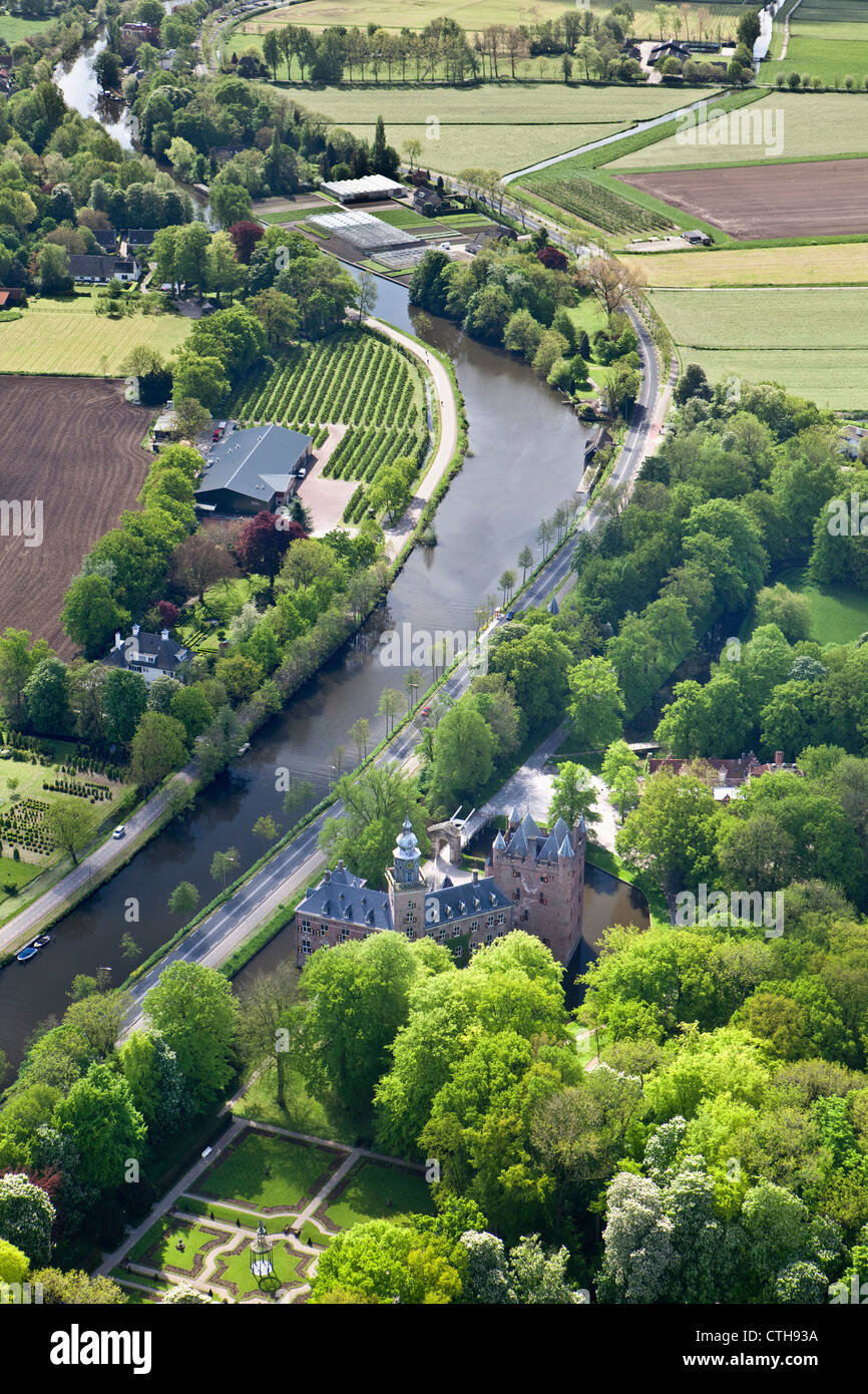 The Netherlands, Breukelen, Castle called Nyenrode along the river ...