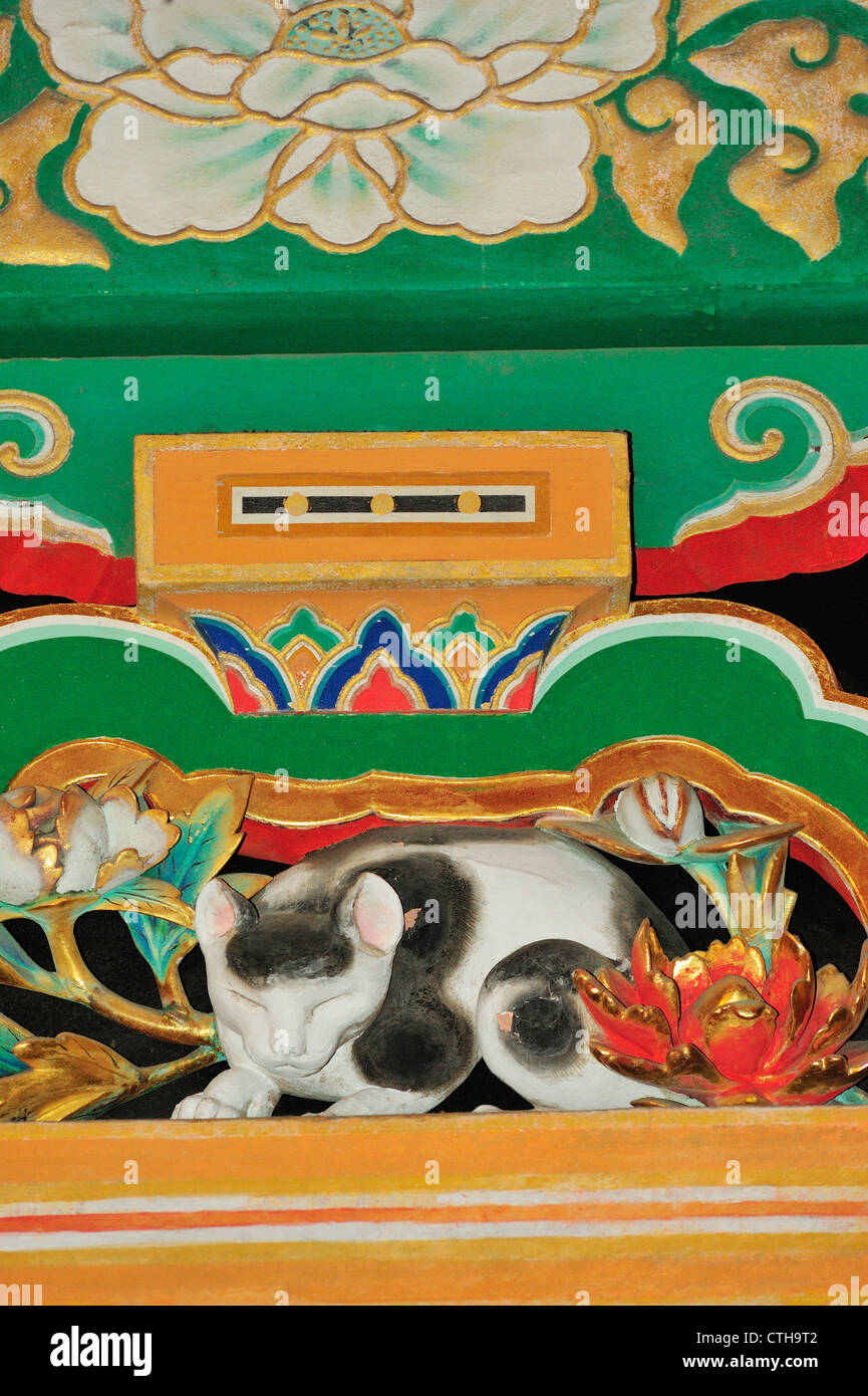 Sleeping Cat, Tosho-gu, Nikko, Tochigi Prefecture, Japan Stock Photo ...