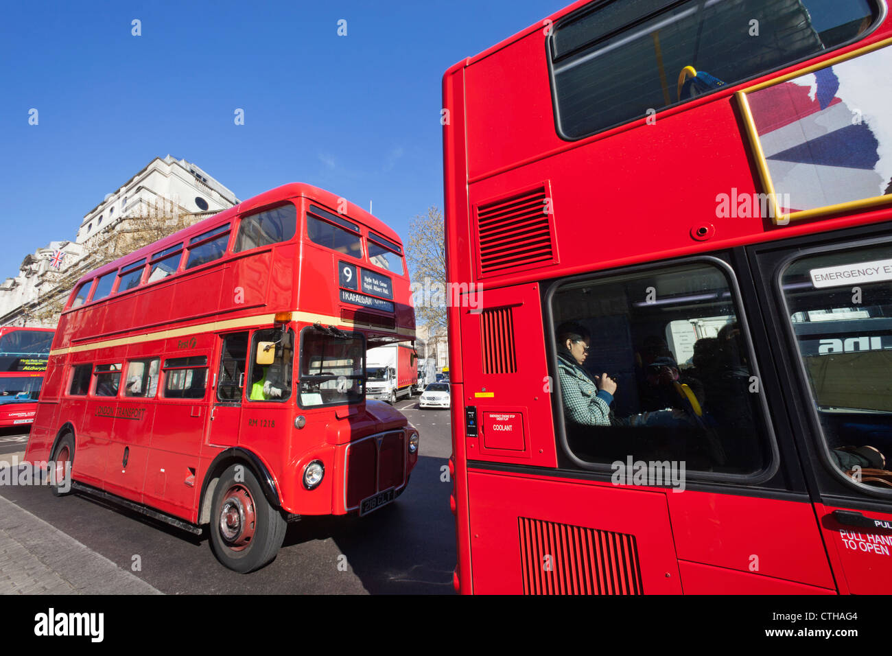 England, London, Double Decker Buses Stock Photo - Alamy
