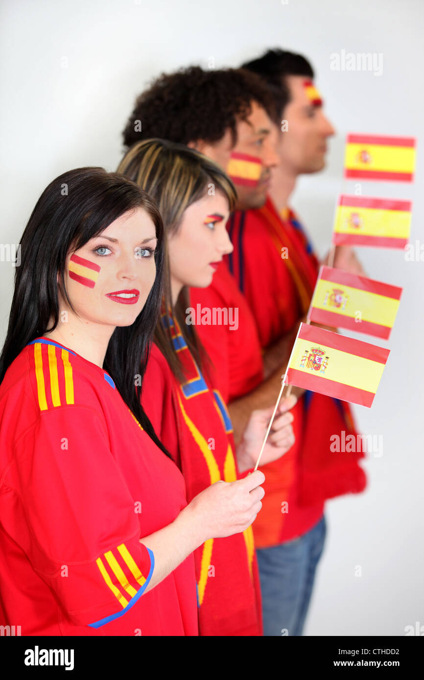 Spanish soccer fans Stock Photo - Alamy