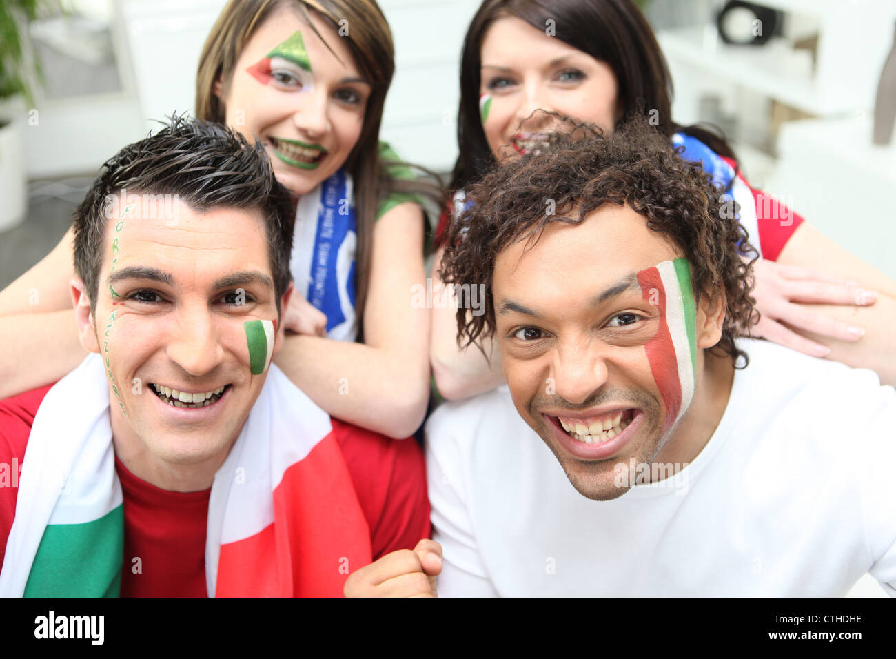 Young female fan italian flag hi-res stock photography and images - Alamy